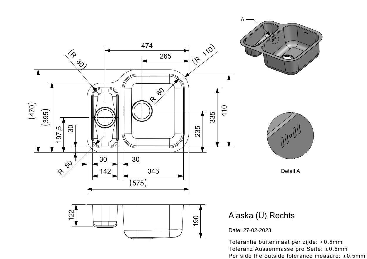 Мойка Reginox Alaska (U) Right — Reginox